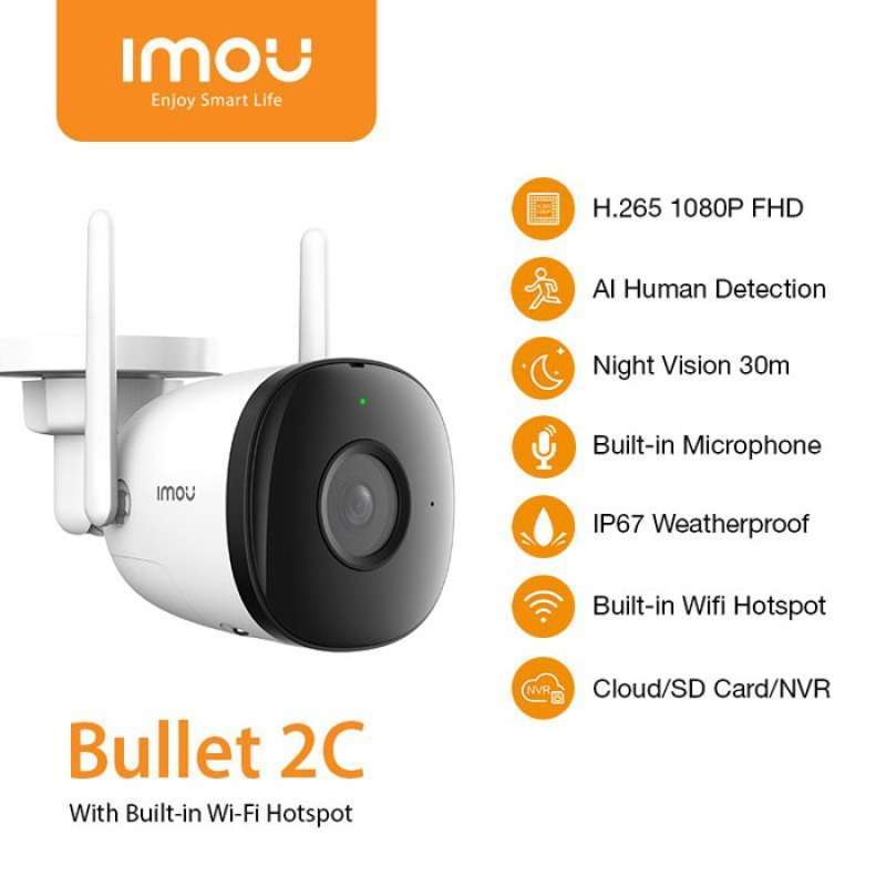 Promo Imou Bullet 2c Smart Wireless Ip Camera Outdoor Diskon 23% Di ...