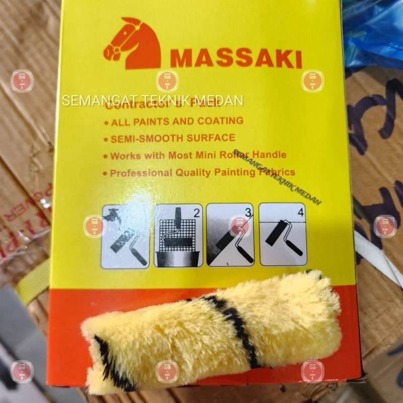 Jual Refill Isi Ulang Bulu Kuas Rol Roll Kapal 4 4 Inch Massaki Ecer Di ...