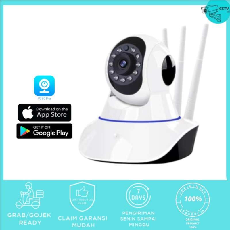 Promo Cctv Ip Camera V380 Cam Cctv Wifi Wireless 3 Antena Diskon 23% Di ...