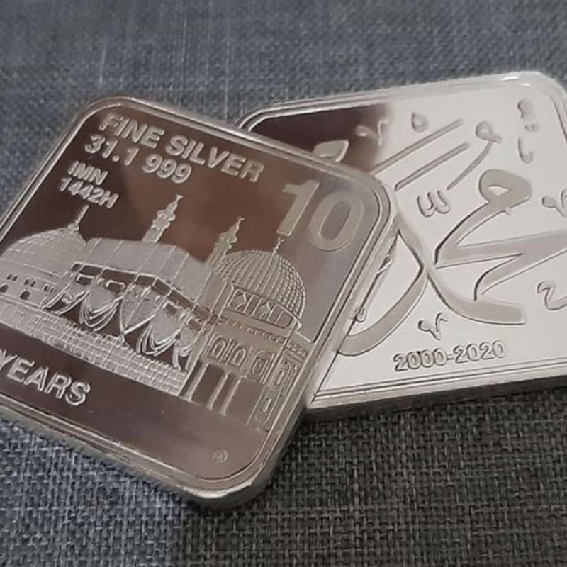 Jual Koin Perak 5 Dirham (khamsa) Sertifikat Asli Antam 14,875 Gram ...