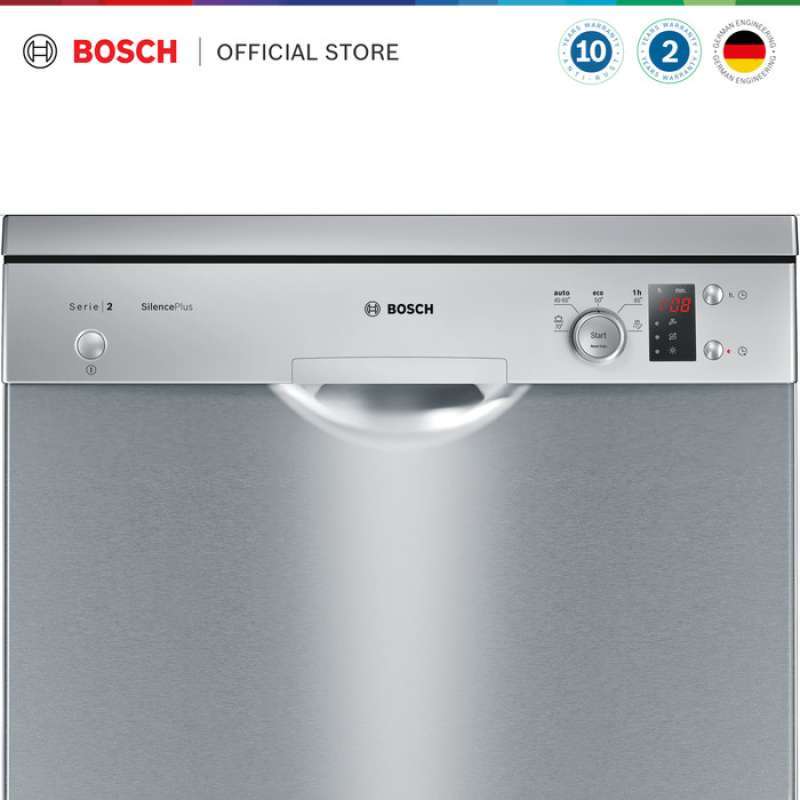 Promo Bosch Sms25ai00v Free-standing Dishwasher 60cm Seri 2 Silver Inox ...