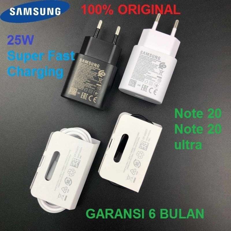 Promo Samsung Charger 25w Super Fast Charging Galaxy Note 20 Ultra 100% ...