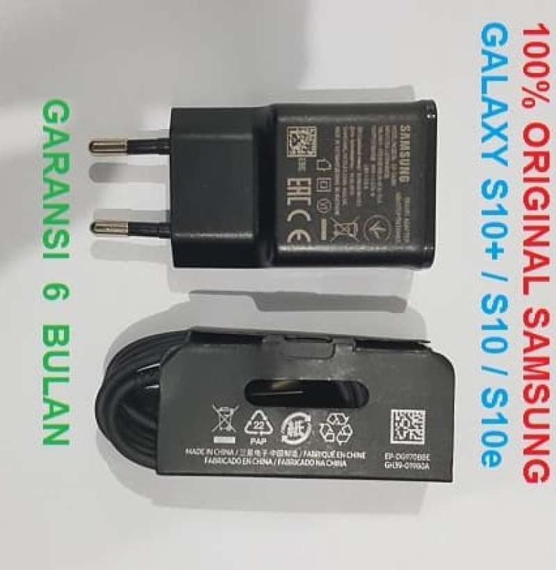 Promo Samsung Charger Ep-ta200 Fast Charging + Type C Cable For S10 S10 ...