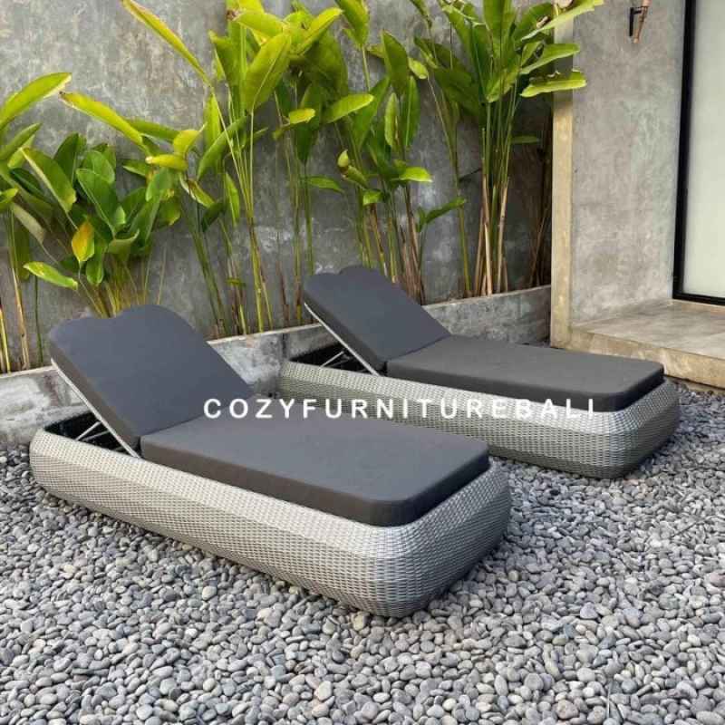 Jual Rattan Kursi Kolam Sunbed Pool Lounger - Kasur Pantai - Rotan ...