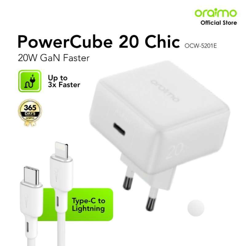 Jual Oraimo Charger Powercube 20 Chic Ocw-5201e Single Port Type-c 20w ...