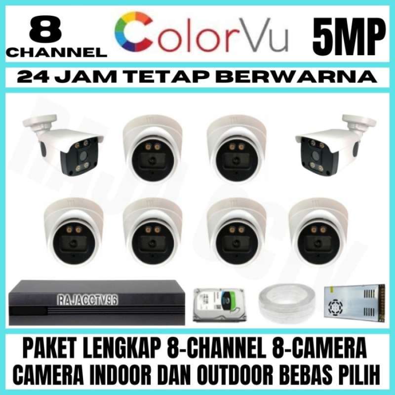Promo Paket Cctv Colorvu 8 Channel 8 Camera 5mp 1080p Turbo Hd Ic Sony ...