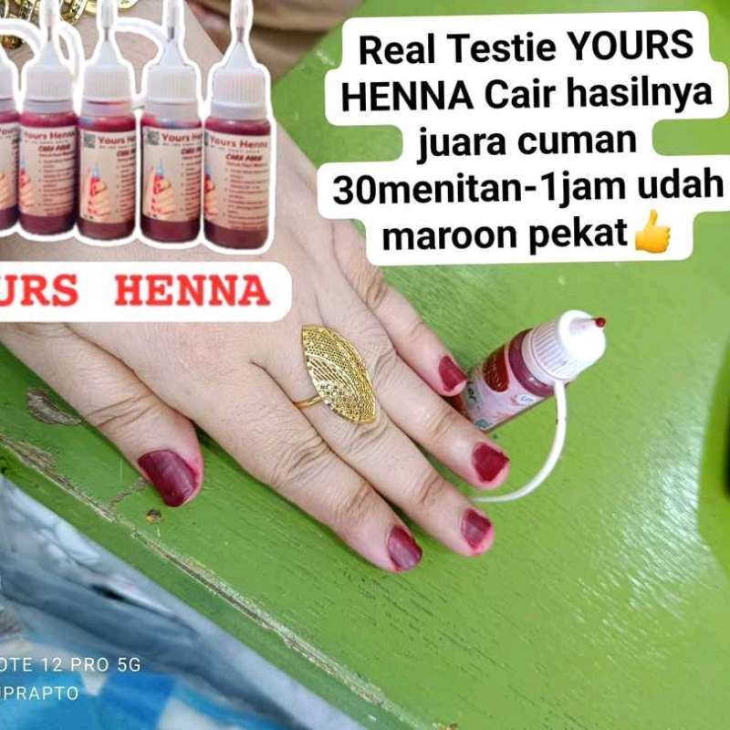 Jual Yours Henna Hena Halal Muslimah Sah Sholat Tembus Air Wudhu Pacar ...