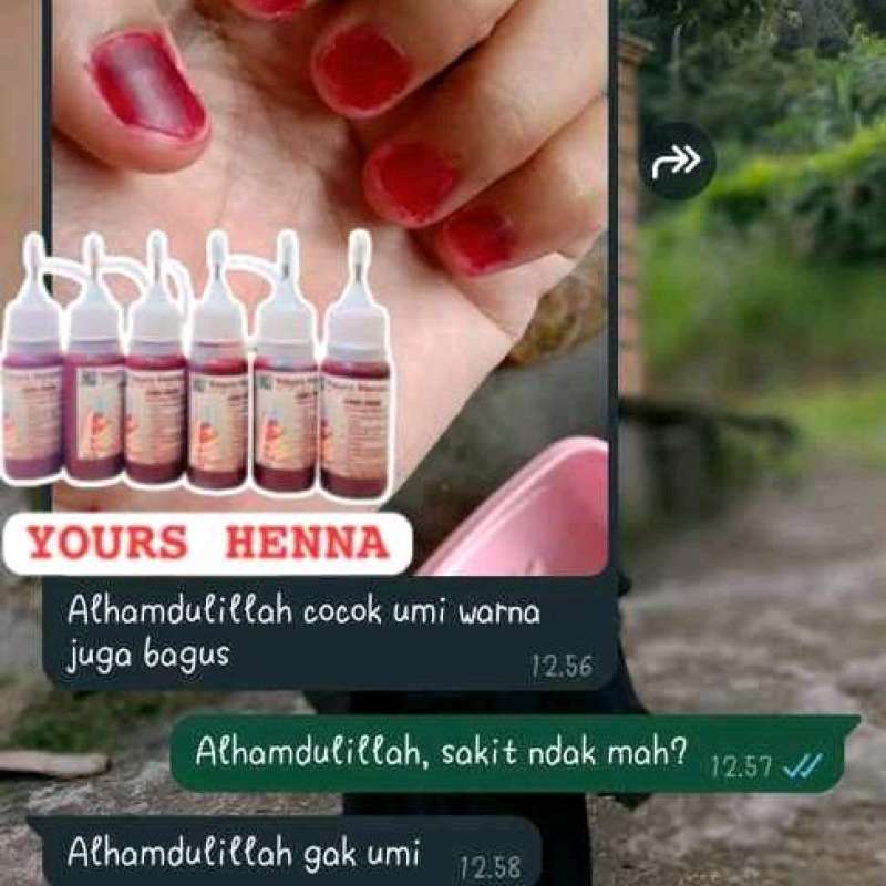 Jual Yours Henna Hena Halal Muslimah Sah Sholat Tembus Air Wudhu Pacar ...
