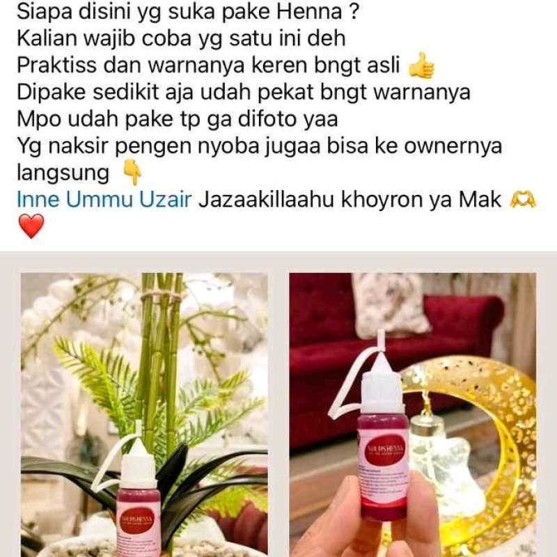 Jual Yours Henna Hena Halal Muslimah Sah Sholat Tembus Air Wudhu Pacar ...