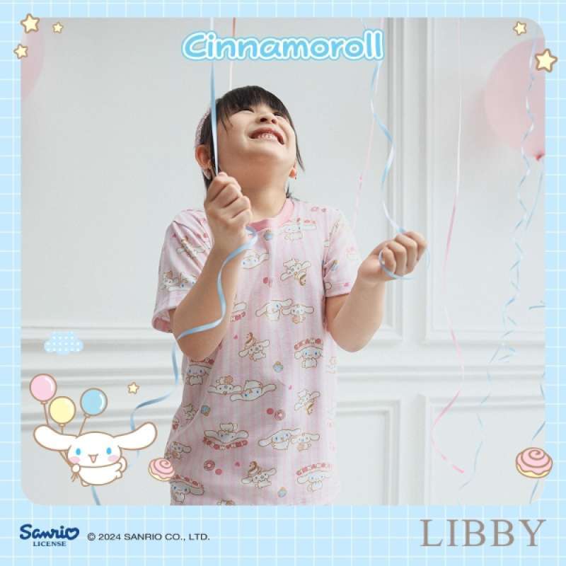 Jual Libby Sanrio Setelan Piyama Oblong Anak Perempuan Kuromi Cinnamoroll Hello Kitty (1 Stel ...