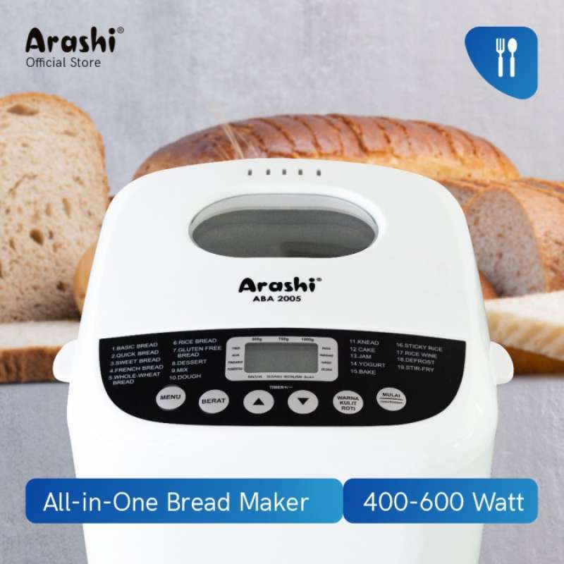 Jual Arashi Digital Bread Maker Aba 2005 / Mesin Pembuat Roti Otomatis ...