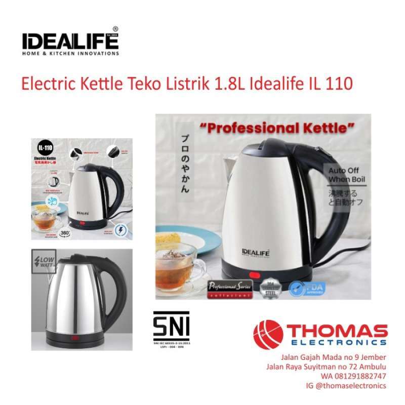 Jual Electric Kettle Teko Listrik Idealife Il110 Il 110 1.8 L Garansi ...