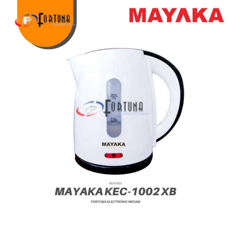 Jual Mayaka Premium Kettle Electric Body Plastik 1 Liter Kec-1002 Xb Di ...