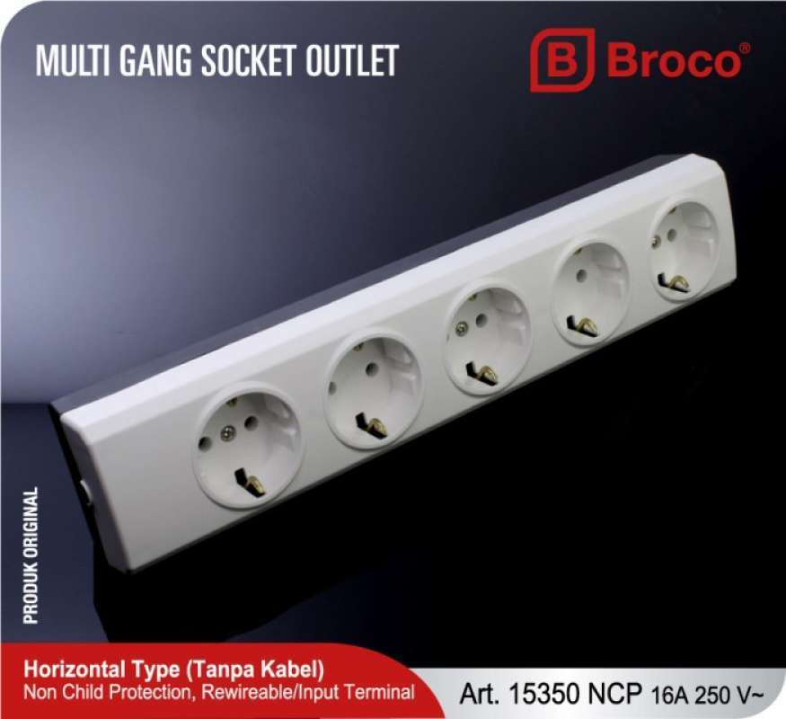 Promo Stop Kontak Arde Broco 5l Terminal Broco 5 Lubang Stopkontak ...