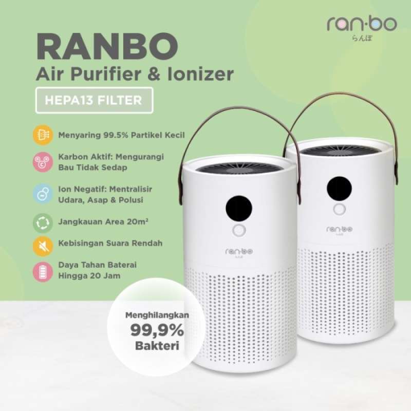 Promo Hepa13 Filter Ranbo Portable Air Purifier Ionizer Rechargeable ...