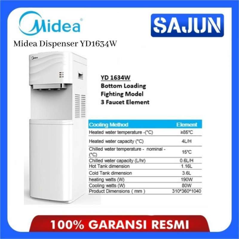 Promo Dispenser Air Midea Yd1634w Water Dispenser Bottom Loading Baru ...