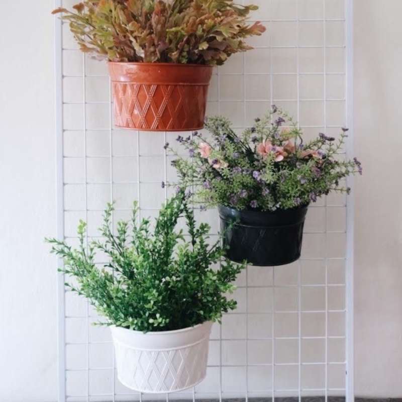 Jual 12 Pcs / 1 Lusin Pot Tembok Yunani Ukuran 18 Cm Warna Cokelat Bata ...