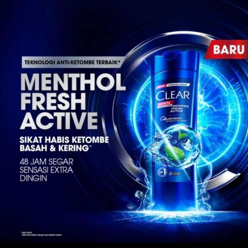 Jual Clear Men Shampoo Anti Ketombe Menthol Fresh Active 300 Ml Di ...