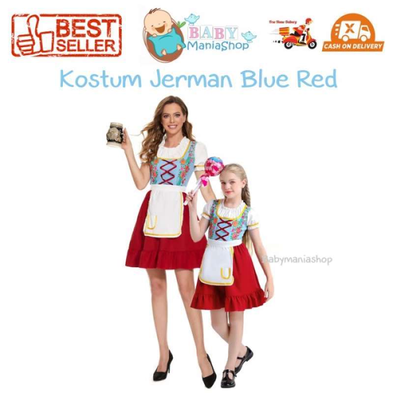 Jual Kostum Anak Jerman Bavarian Blue Red Girl Baju Negara Germany ...