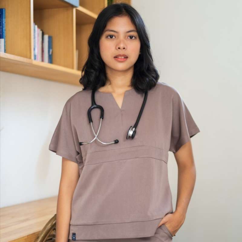Promo Baju Jaga Slit - Ash Brown Scrubs Theatre Blues Cardinal Diskon ...