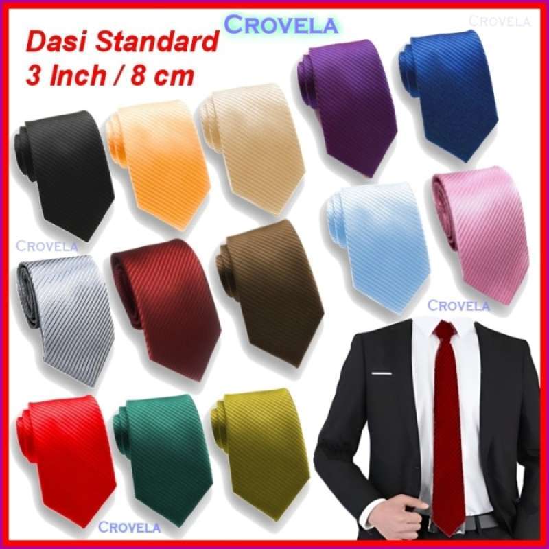 Jual Dasi Panjang Pria Formal 3 Inch Hitam Motif Garis Salur Merah ...