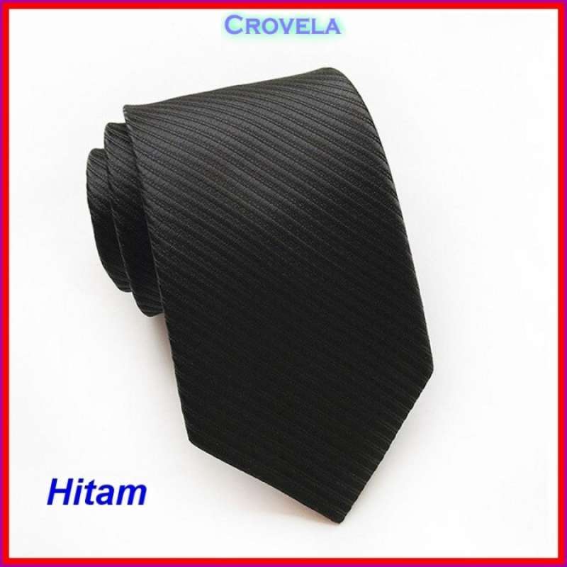 Jual Dasi Panjang Pria Formal 3 Inch Hitam Motif Garis Salur Merah ...