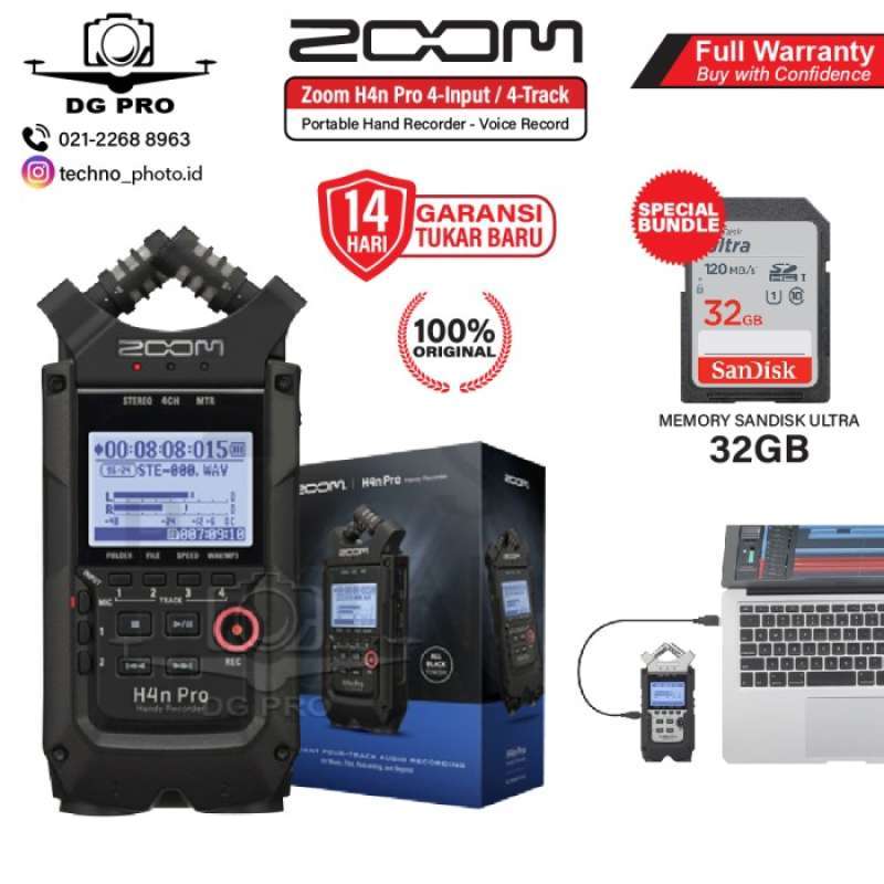 Jual Zoom H4n Pro 4-input / 4-track Portable Handy Recorder - Voice ...