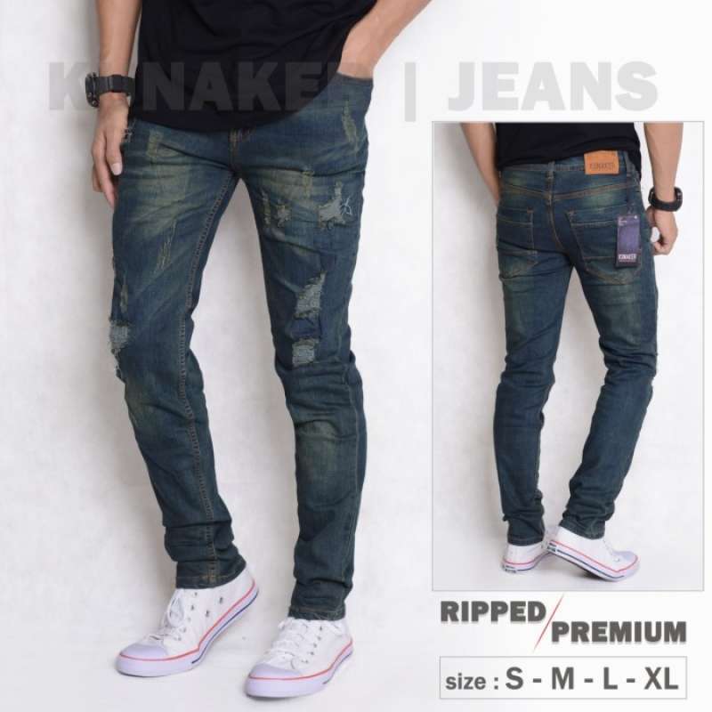 Jual Jeans Pria Sobek Ripped/softjeans Premium Original Kunaker Murah ...