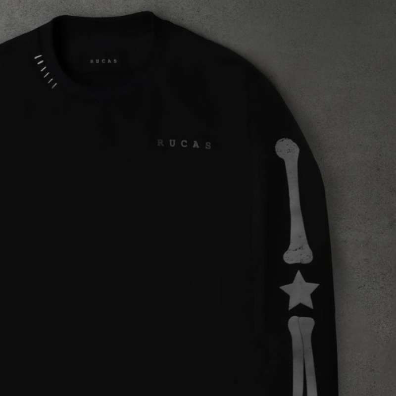 Jual [original] Rucas Season 12 Hand Stitch Grey Bones Long Sleeve Di ...
