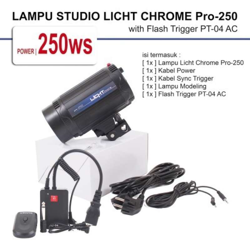 Promo Lampu Studio 250w Dan Trigger Pt-04ac Lampu Studio Flash 250ws ...