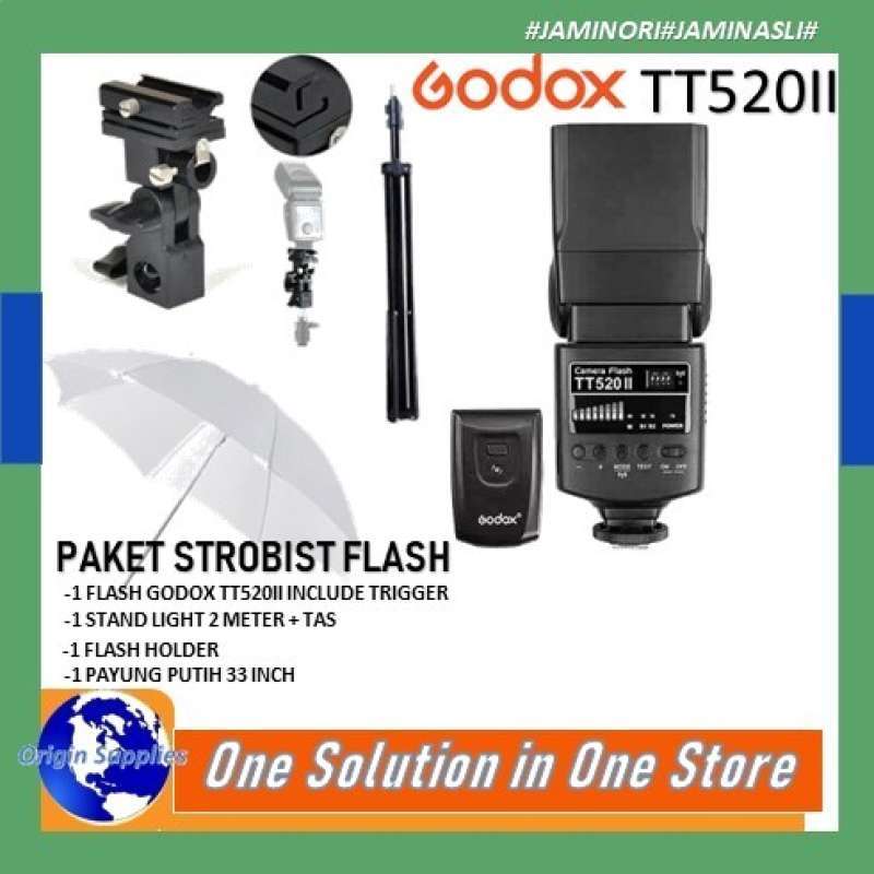 Promo Paket Lampu Studio Flash Godox Tt520ii+ Payung Studio+lighstand ...