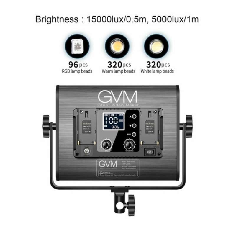 Promo Gvm 1000d Rgb Hight Beam Bi-color & Power 45w Led Video Light ...