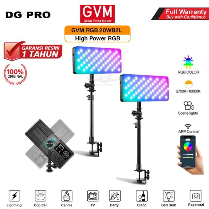 Promo Gvm Rgb20wb2l High Power Rgb On-camera Led Video Light With Bi ...