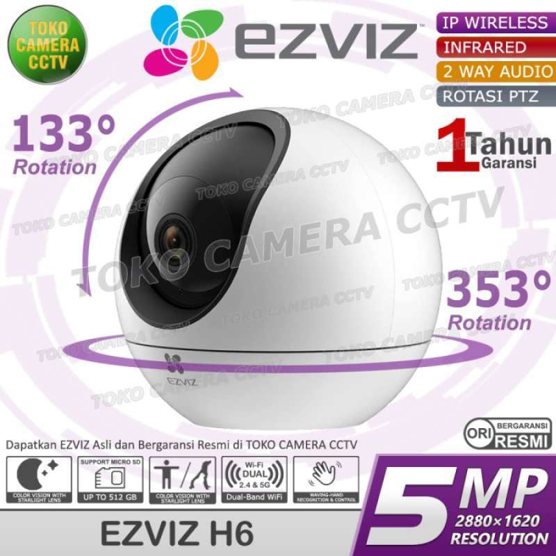 Promo H6 5mp 3k Kamera Cctv Smart Wifi Camera Ip Ptz 360 Panoramic Diskon 23% Di Seller Tuplens ...