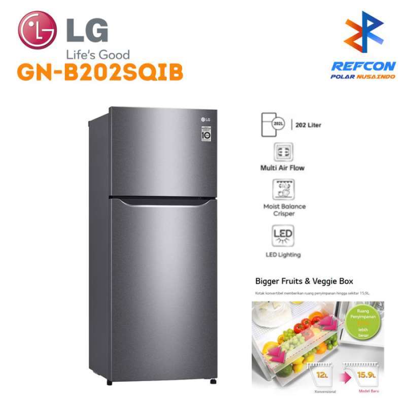 Promo Lg Gn-b202sqib Kulkas 2 Pintu 202 L Linear Cooling Diskon 23% Di ...