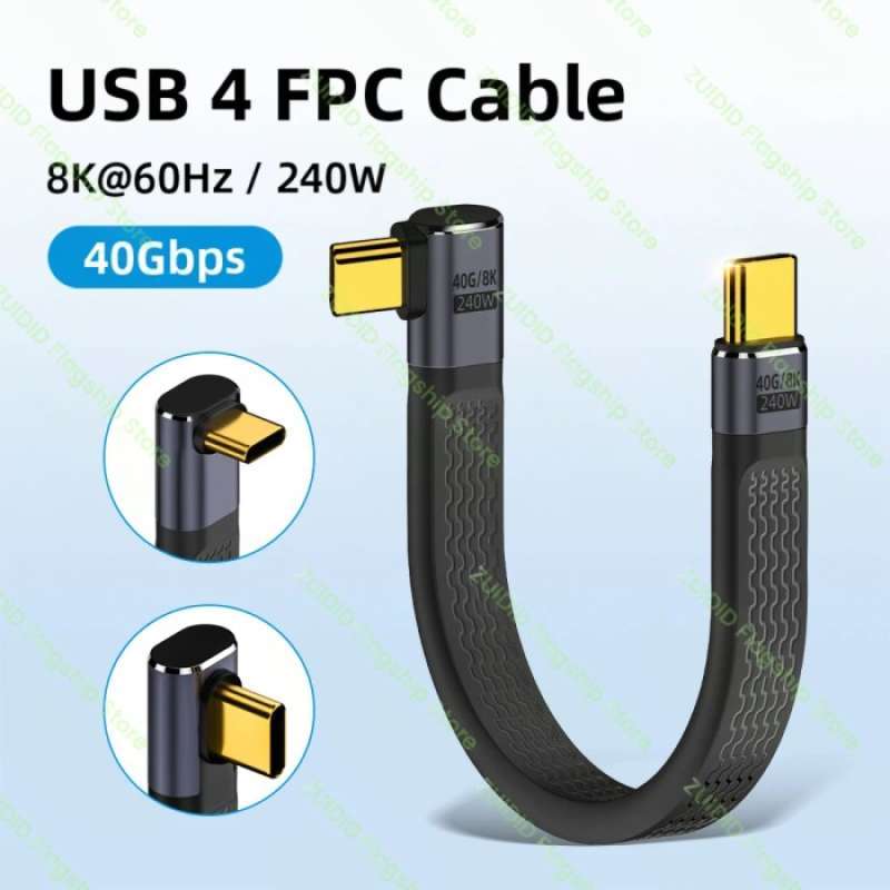 Promo Elbow Usb 4.0 Gen3 Fpc Short Cable Pd 240w 5a Usb C 40gbps 8k@60hz Diskon 23% Di Seller ...