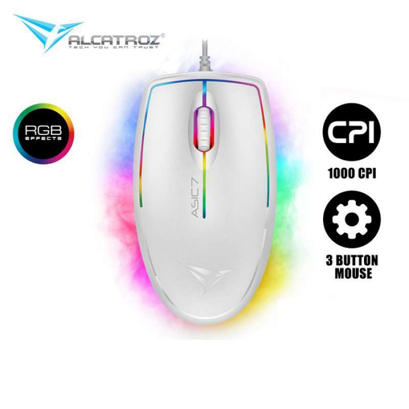 Promo Mouse Gaming Asic 7 Rgb Fx 1000cpi Wired Putih Diskon 23% Di ...