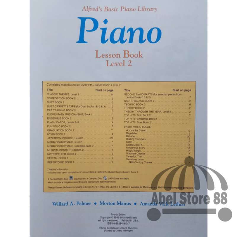 Jual Buku Piano Alfred Basic Piano Lesson Book Level 2 Di Seller ...