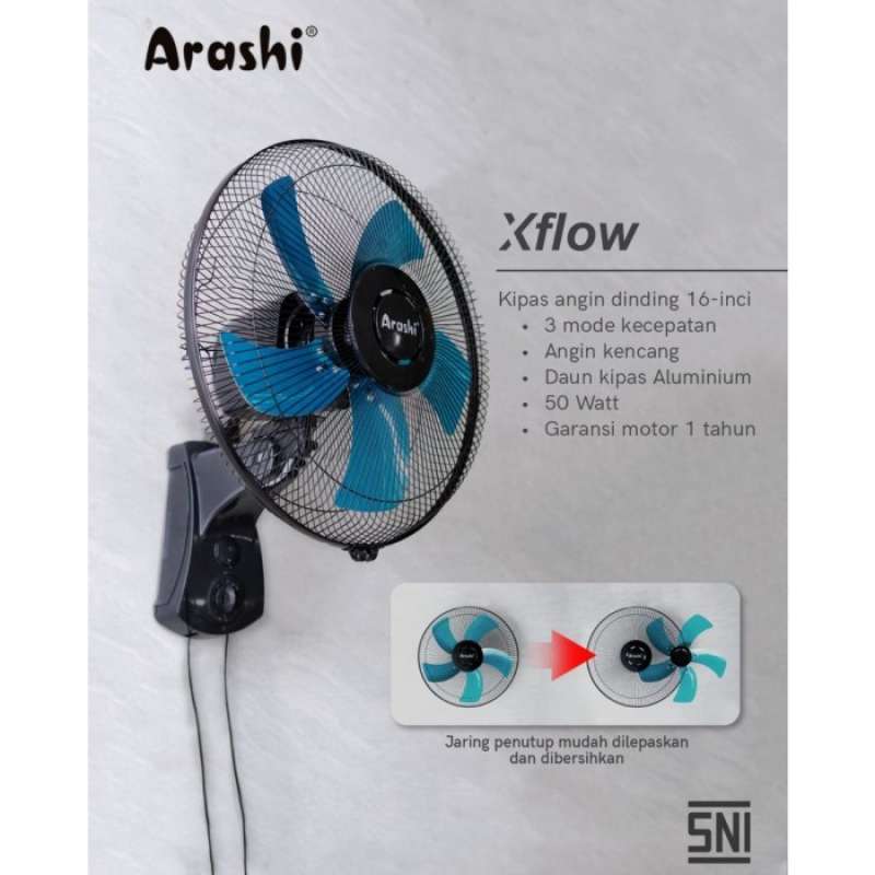 Promo Arashi Wall Fan Ar 228 Xflow & Apace Pwf 16 Inch / Kipas Dinding Diskon 23% Di Seller ...