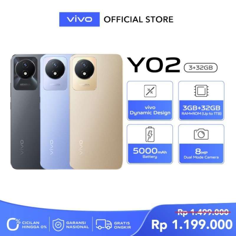 Promo Vivo Y02 (3/32) - Dynamic Design, 5000mah Battery, Dual-mode Camera Diskon 23% Di Seller ...