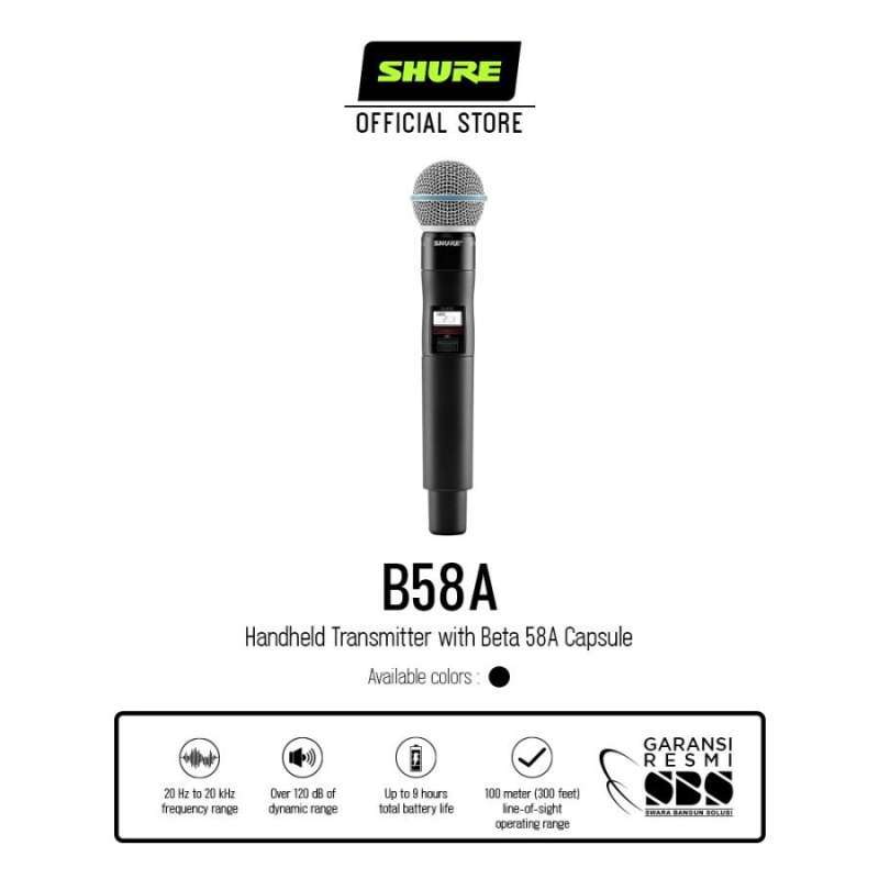 Jual Shure Qlxd2/b58a Digital Wireless Transmitter Microphone - Qlxd2/b58-h53 Di Seller Swara ...