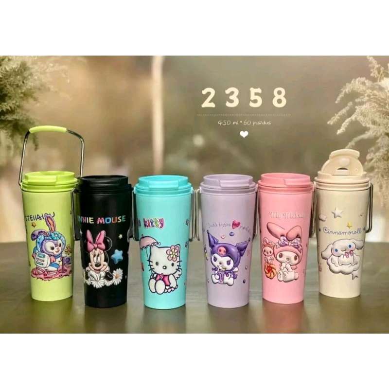 Promo Acc Market88 Bucket Tumbler Coffee & Tea 450ml Karakter Sanrio Tahan Panas Dingin ...