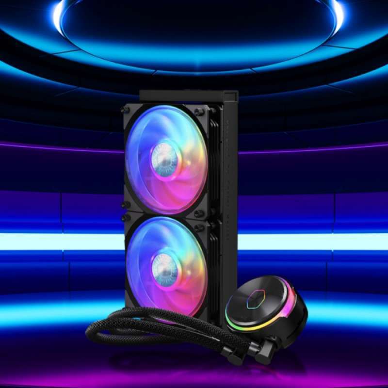 Promo Cooler Master Masterliquid Pl240 Flux 240mm Liquid Aio Water Cpu ...
