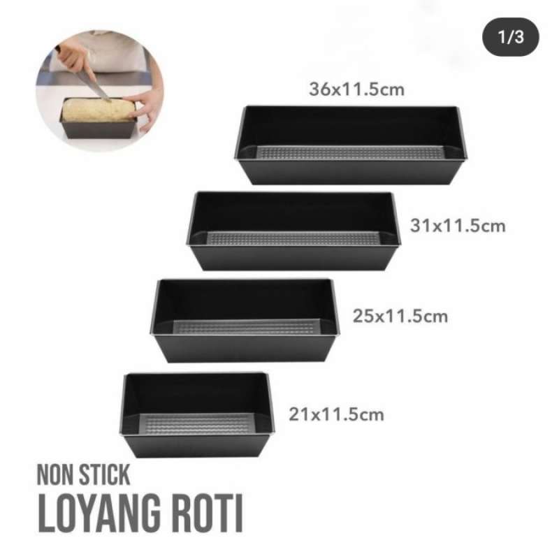 Promo Loyang Loafpan Set Isi 4 Loyang Roti Tawar Sobek Panjang Loyang ...