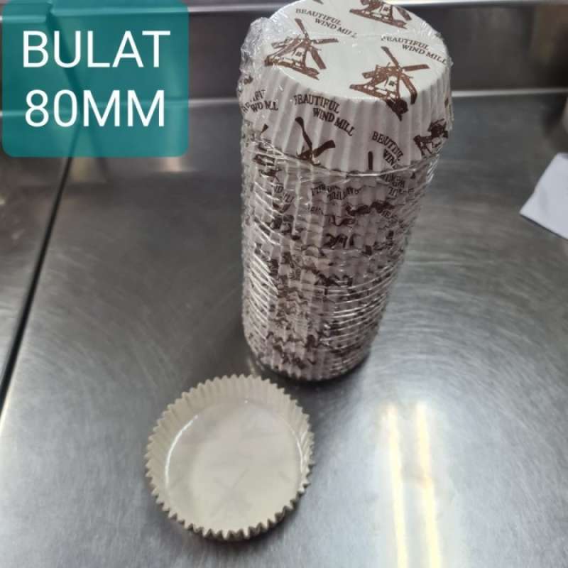 Promo Kertas Alas Roti Kue Cake Cases Paper Windmill Bulat Round 80mm ...