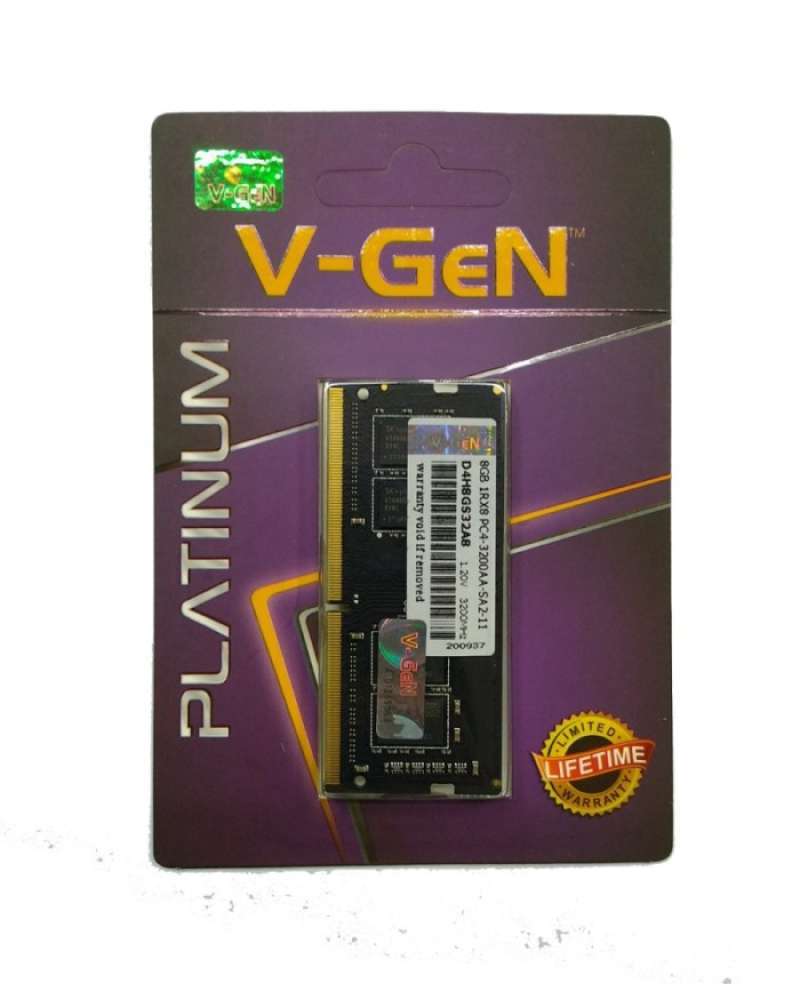 Promo Vgen Ddr4 8gb Pc25600 3200mhz Ram V-gen Memory Laptop Sodimm ...