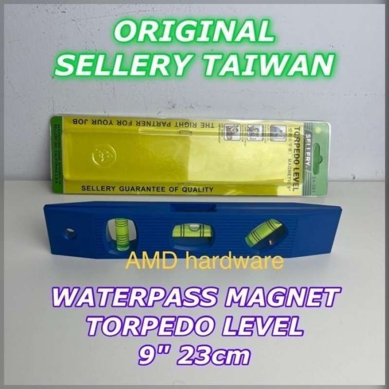 Jual Original Sellery Taiwan Waterpass Magnet Torpedo Level 9inch 23cm ...