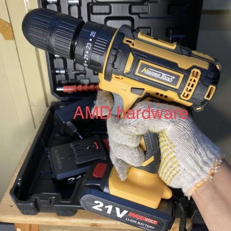 Jual Mesin Bor Beton Tembok Cordless Impact Drill Set 13mm Baterai 36v ...