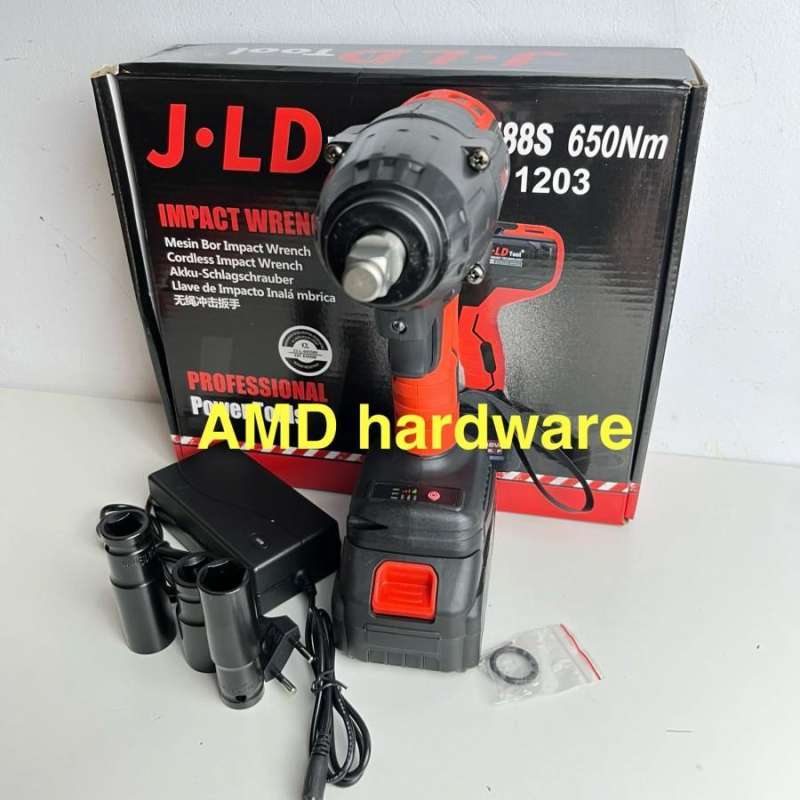 Jual Mesin Impact Wrench Cordless Torsi Besar 650nm Baterai 88v 1/2 ...