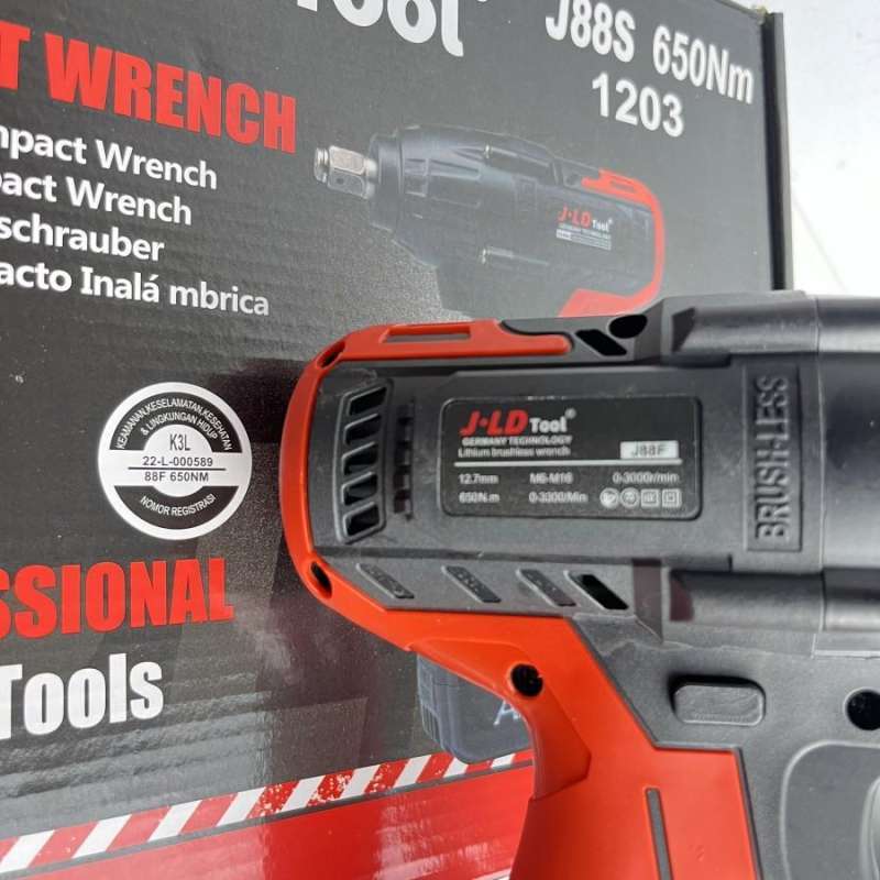 Jual Mesin Impact Wrench Cordless Torsi Besar 650nm Baterai 88v 1/2 ...